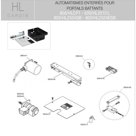 Moteur de rechange 230 V pour moteur enterré Cardin HL251 et HL2518CL ...